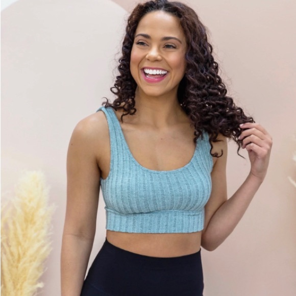 Z Supply | Tops | Z Supply Zoe Rib Tank Bra Heather Jade | Poshmark